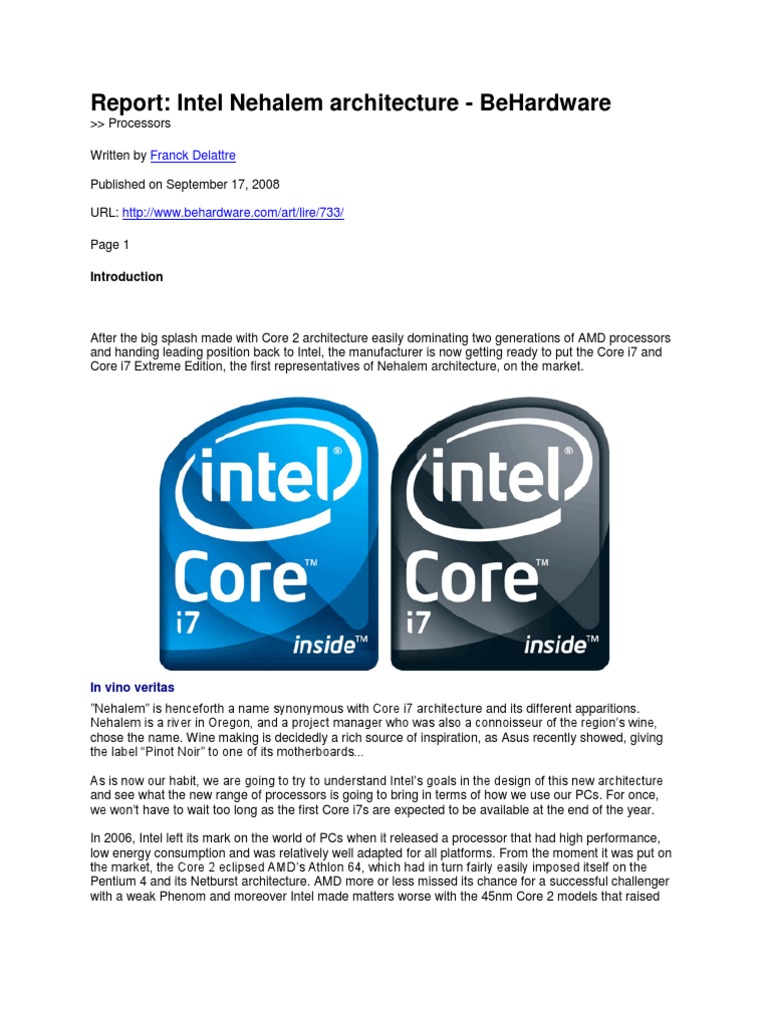 Report For Neha Lem Architecture | PDF | Cpu Cache | Multi Core Processor