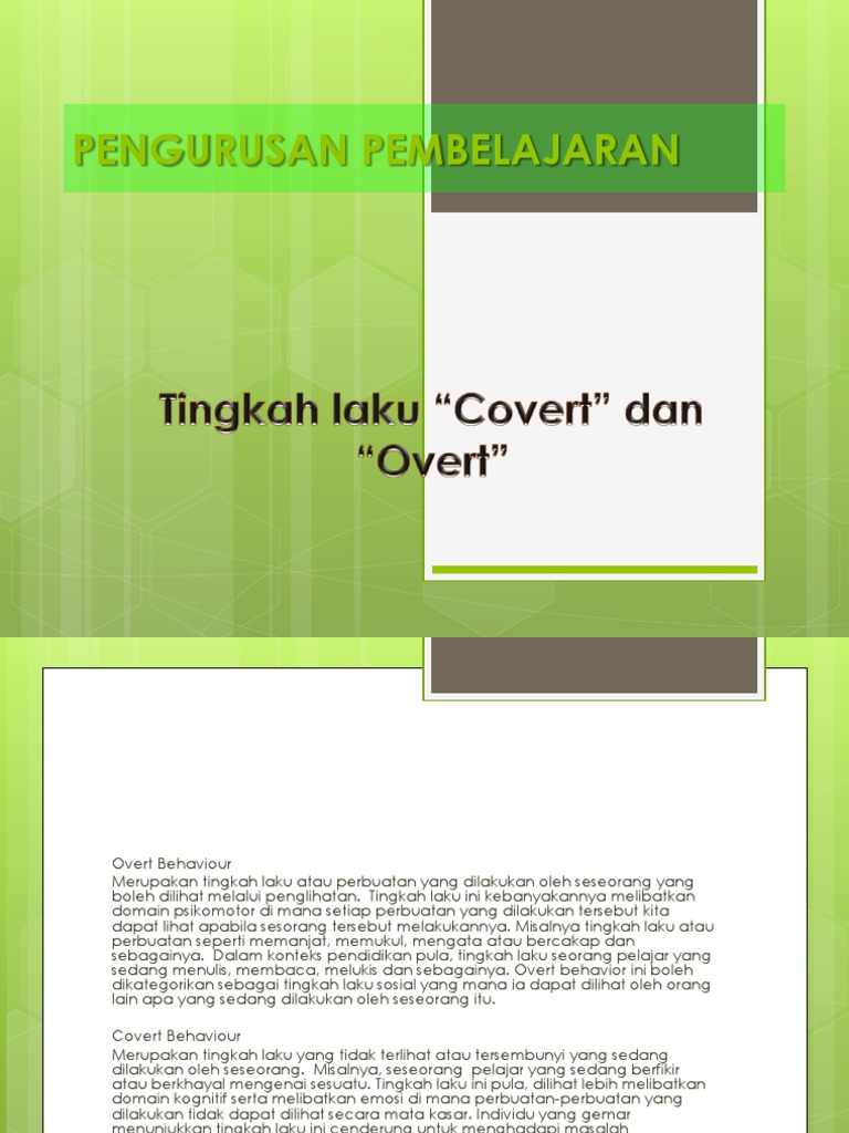 Overt & Covert | PDF