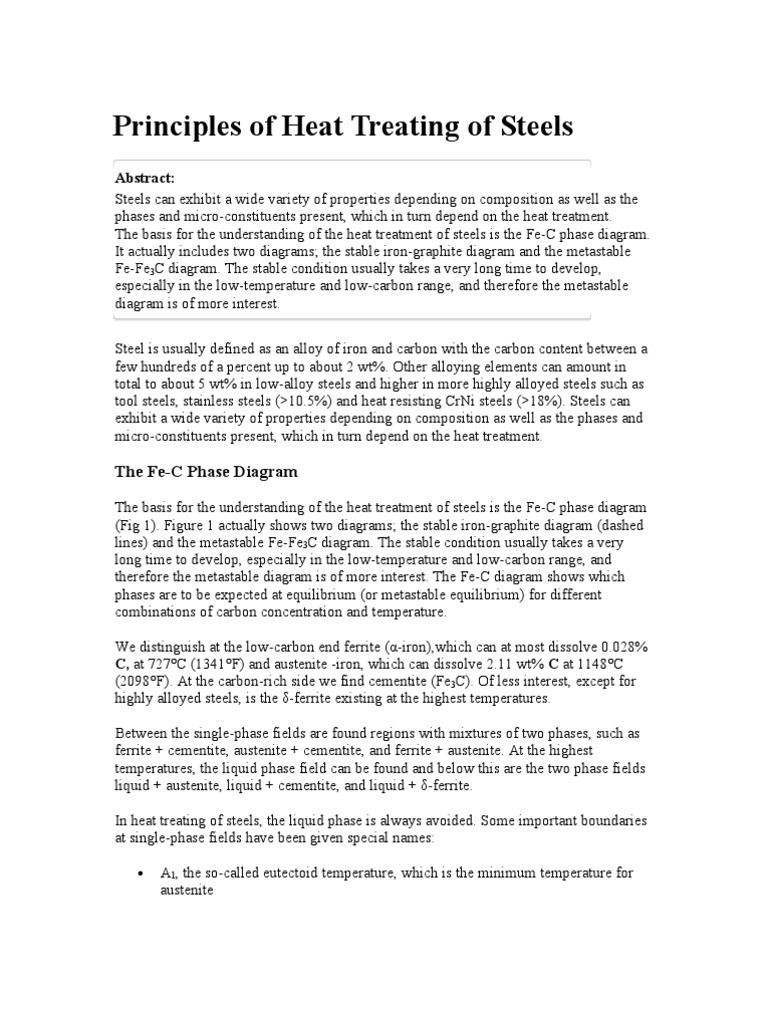 Principles of Heat Treating of Steels | PDF | Heat Treating | Annealing ...