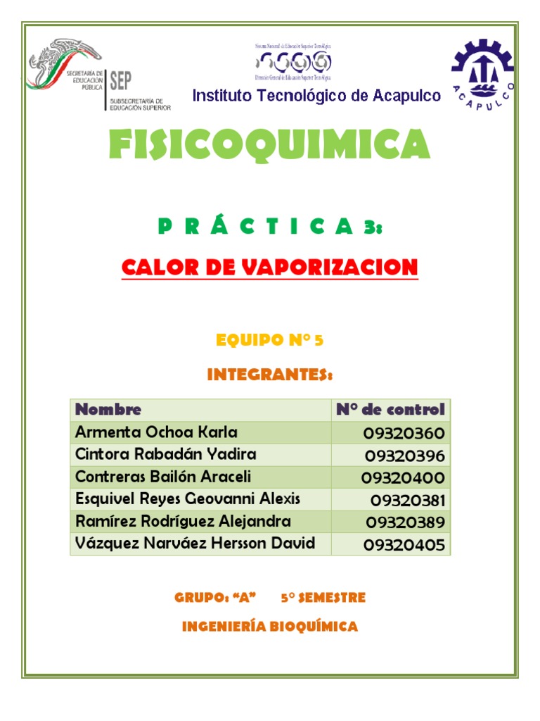Calor de Vaporización del Agua | PDF | Calor latente | Calor