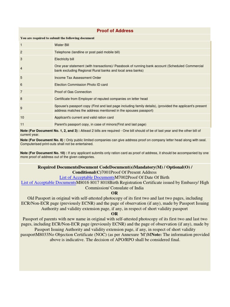 Proof of Address Requirements and Acceptable Documents | PDF | Modem ...