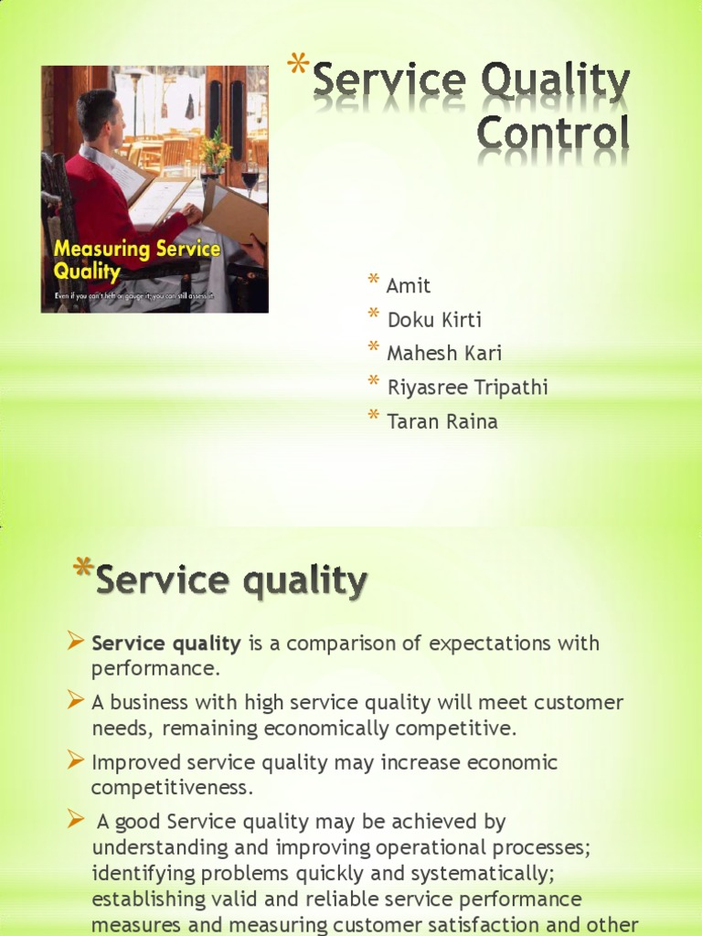 Service Quality Control | PDF | Business | Psychological Concepts