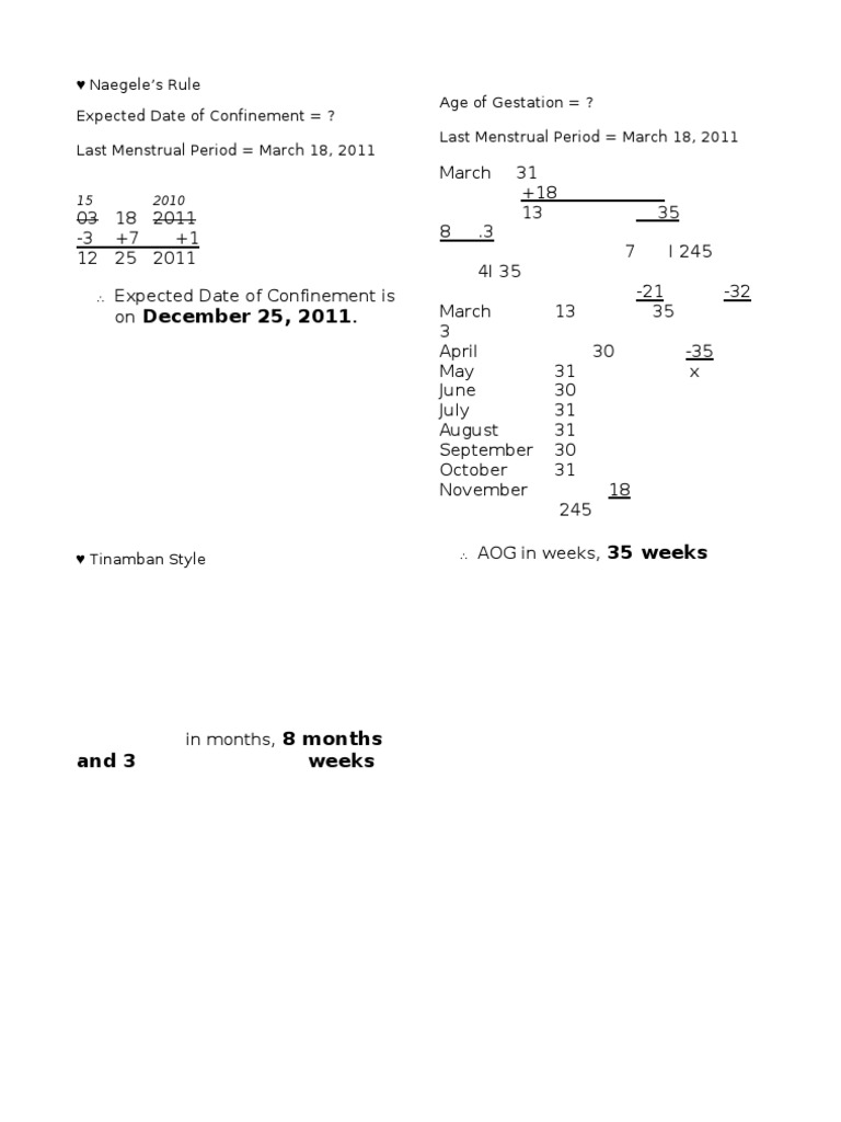 Naegele's Rule: Calculate EDC from LMP | PDF