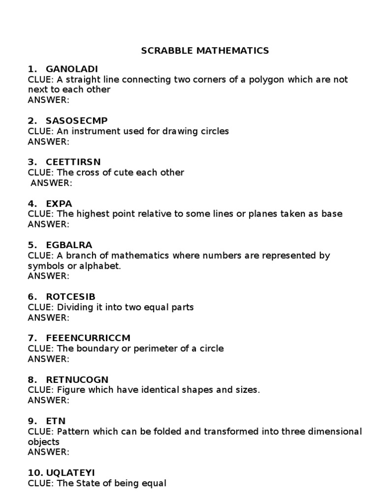 Scrabble Mathematics 1. Ganoladi | PDF | Art | Science & Mathematics