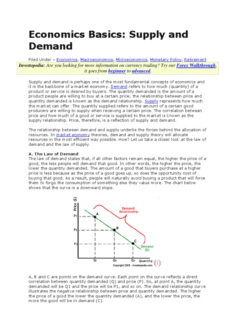 Economics Basics | PDF | Supply And Demand | Mercantilism