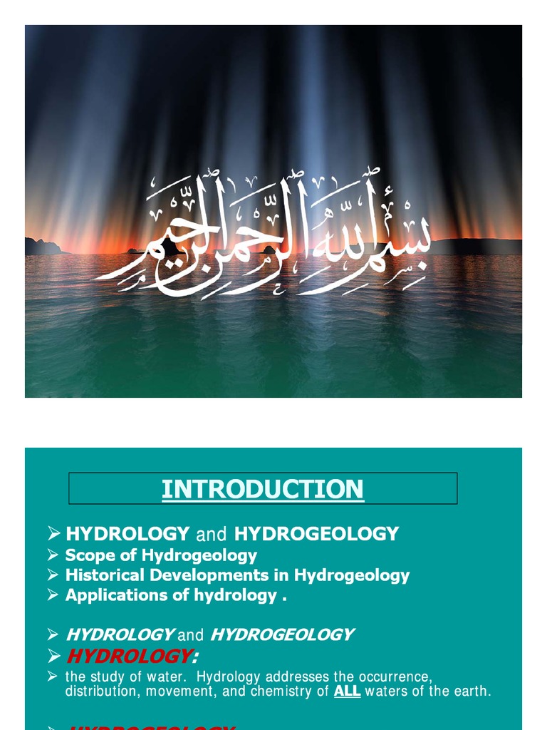 Introduction To Hydrogeology | PDF | Hydrogeology | Hydrology