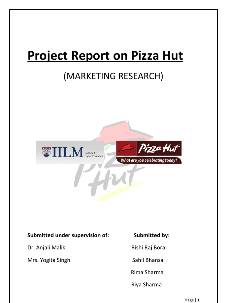 Project Report On Pizza Hut | PDF | Teaching Mathematics | Science