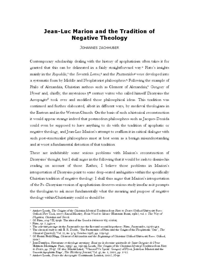 Apophaticism | PDF | Deconstruction | Theology