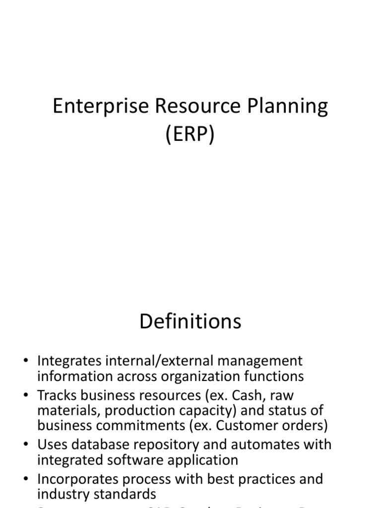 Enterprise Resource Planning | PDF
