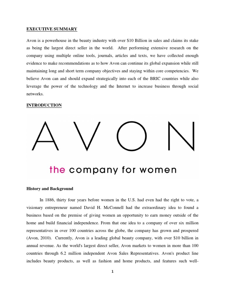 Avon Final SWOT | PDF | Facebook | Cosmetics