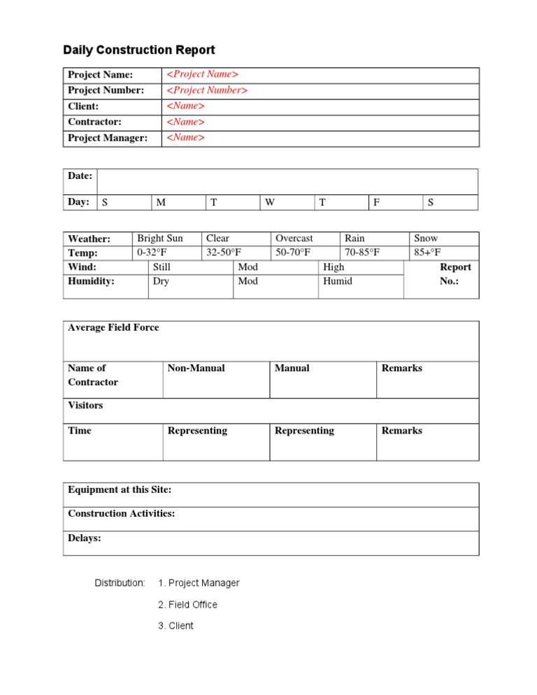 Daily Construction Report | PDF