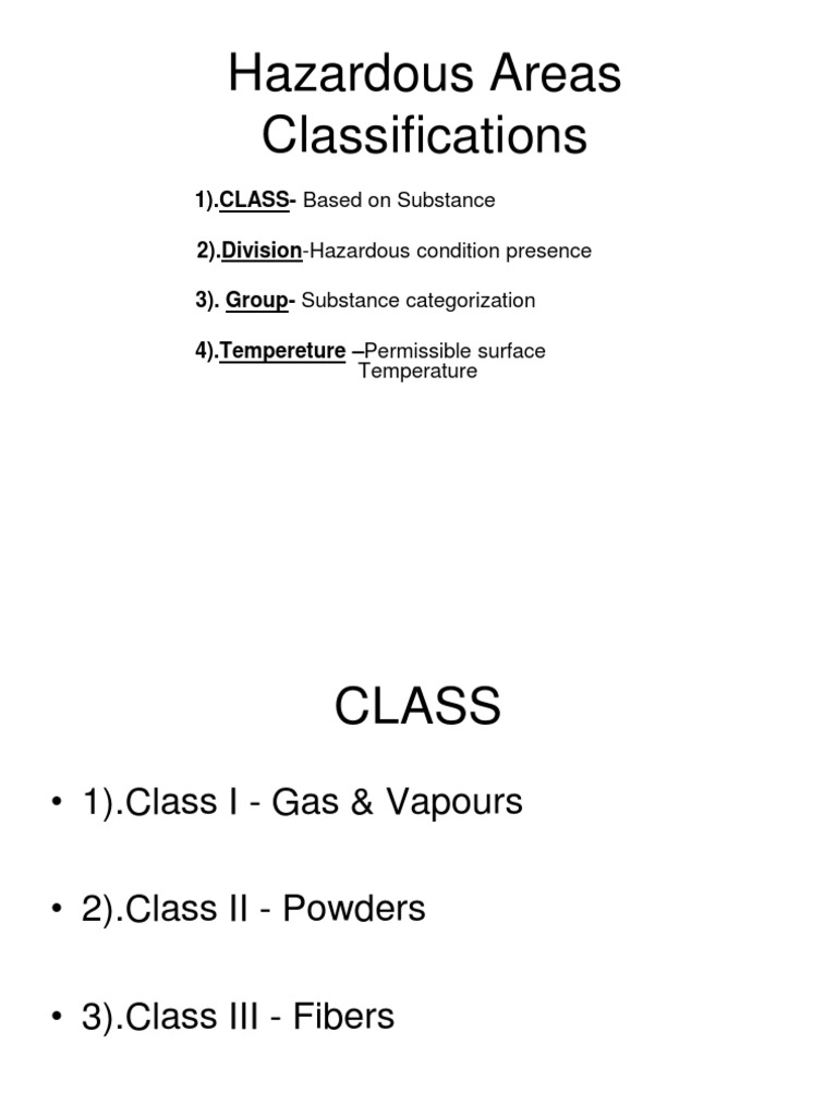 Hazardous Areas Classifications | PDF | Chemical Process Engineering ...