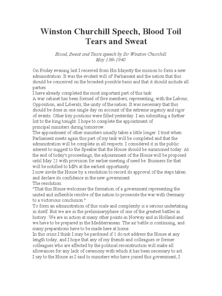 Winston Churchill Speech | PDF | Public Sphere | Government