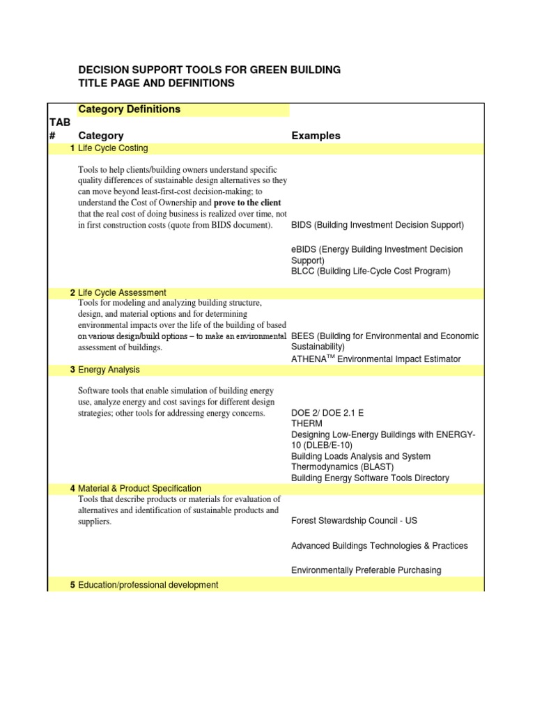 Green Building Tools | PDF | Green Building | Leadership In Energy And ...