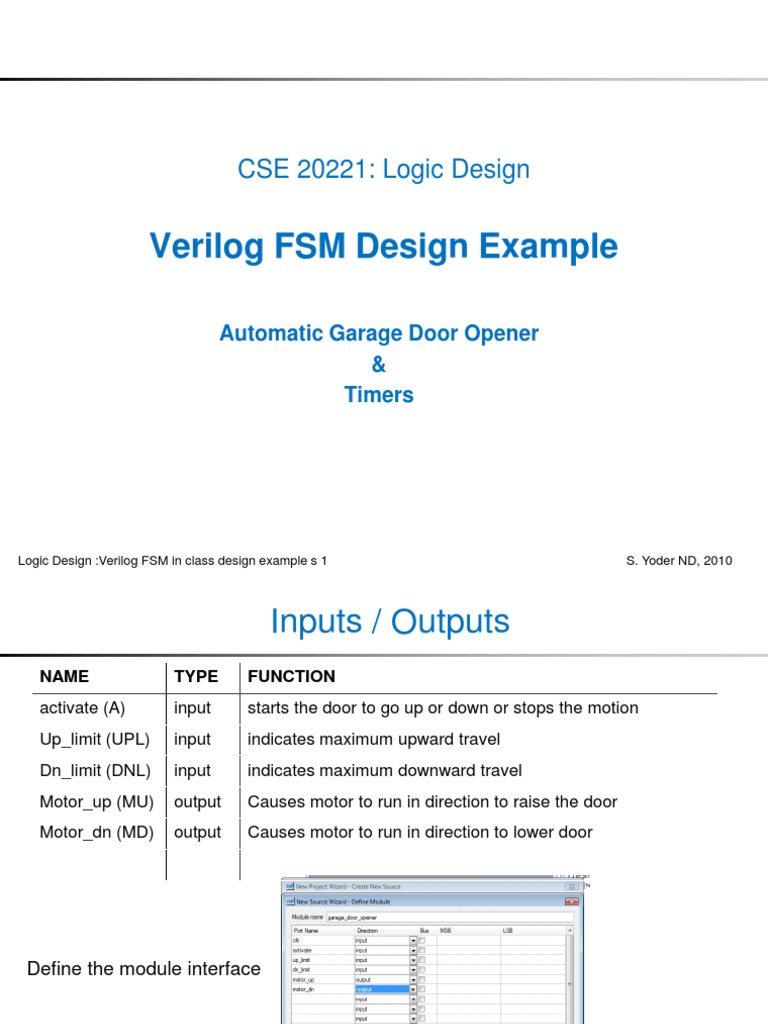 L17_FSM Design Example With Verilog | Logic Synthesis | Timer