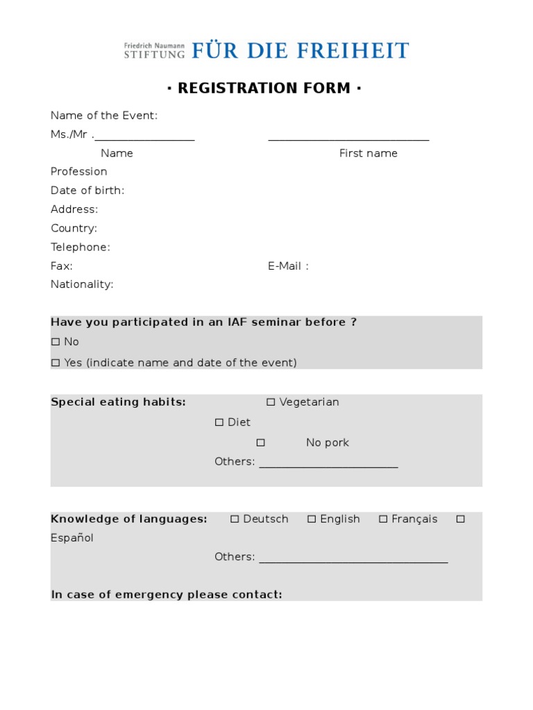 IAF Registration Form | PDF | Career & Growth | Lifestyle