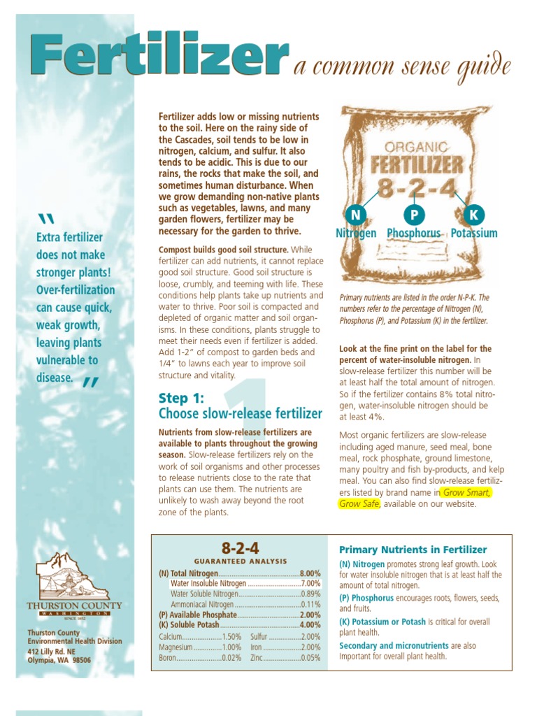 Fertilizer Guide | PDF | Fertilizer | Soil