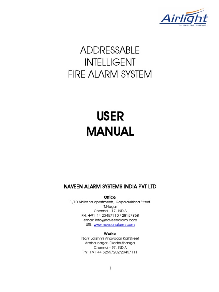 Adressable Intelligent Fire Alarm Panel Manual | PDF | Personal ...