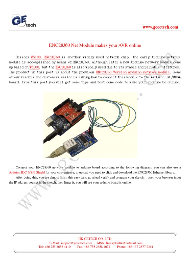 ENC28J60 Manual Source Code | PDF | Transmission Control Protocol | Arduino