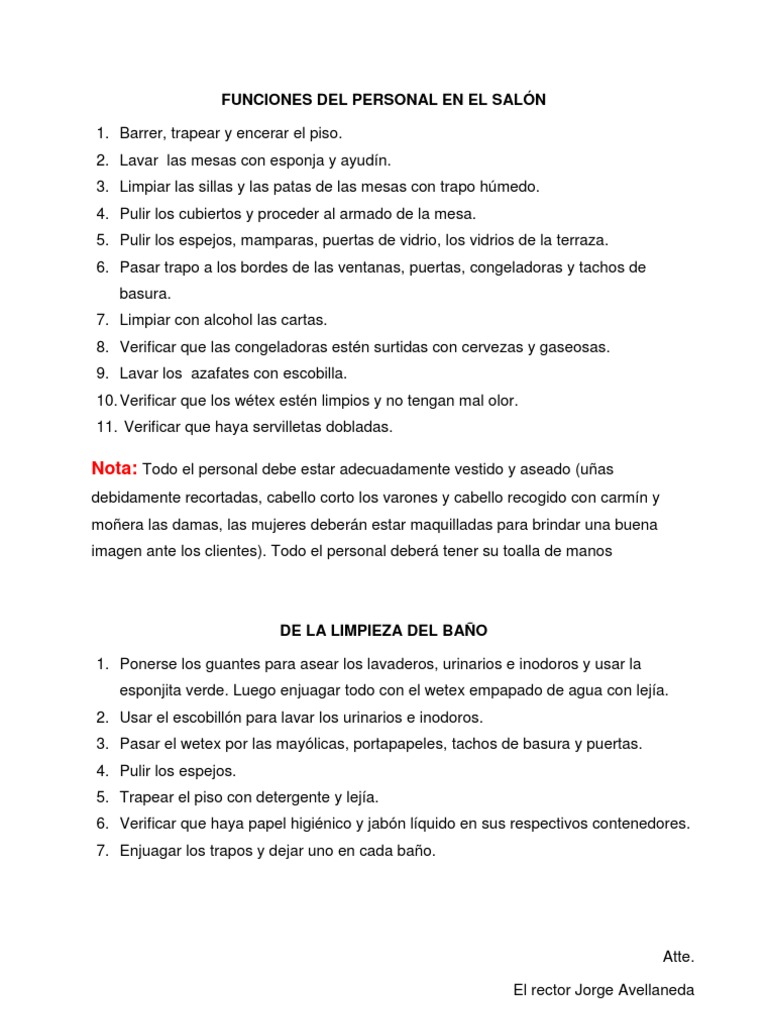 Funciones del Personal de Salón | PDF | Cocina, comidas y vino
