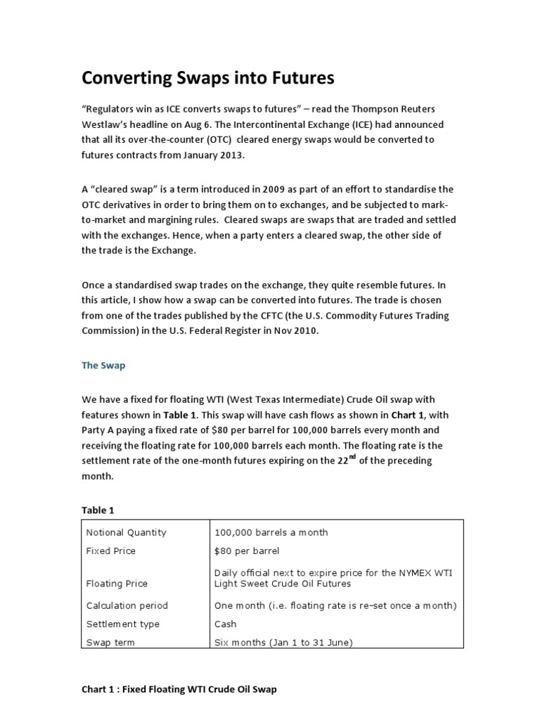 Converting Swap To Futures | PDF | Swap (Finance) | Futures Contract