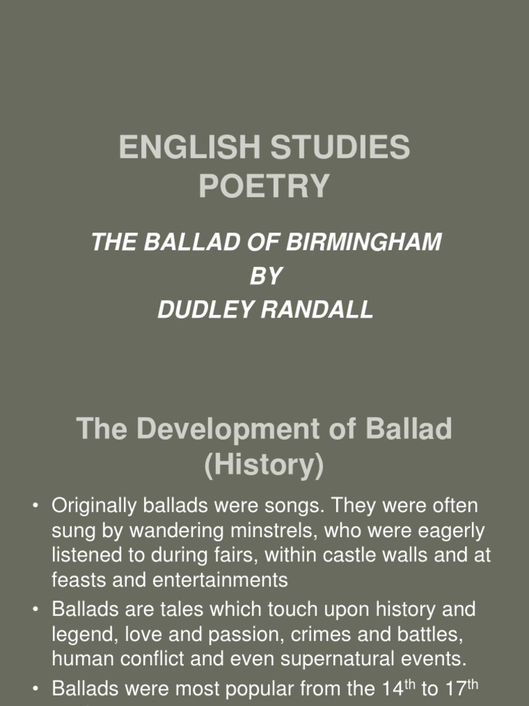 The Ballad of Birmingham_Dudley Randall | Ballad | Poetry