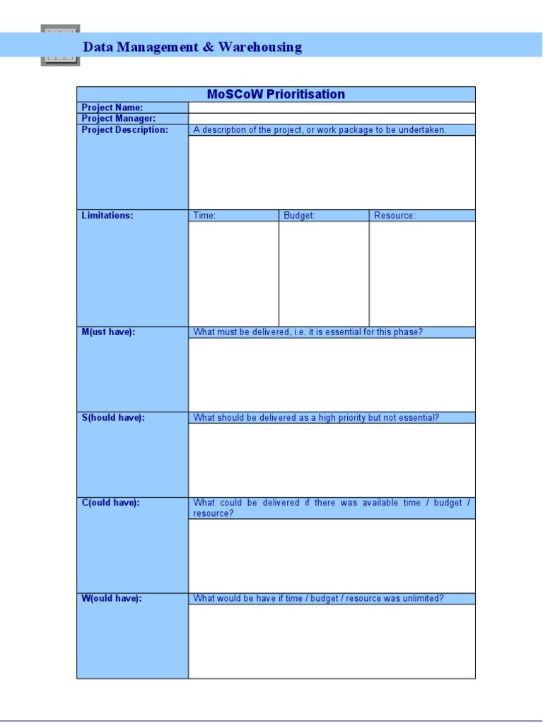 Template - MOSCOW Analysis | PDF