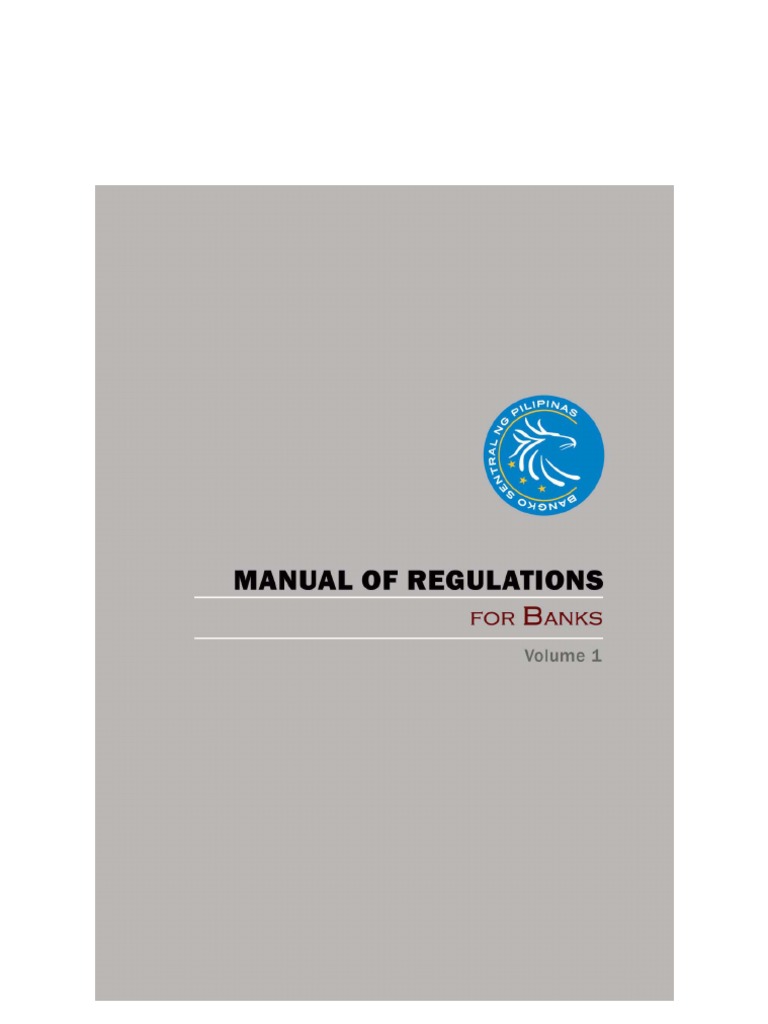 Manual of Regulations For Banks Vol 1 | PDF | Loans | Credit (Finance)