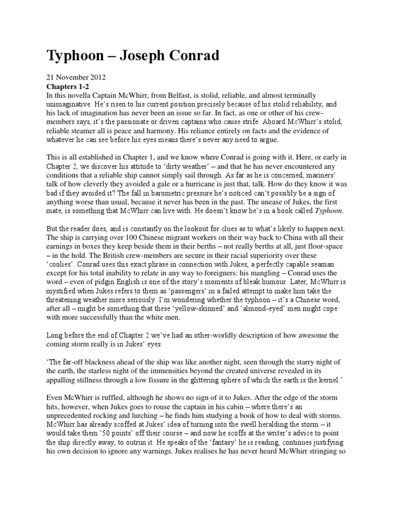 Typhoon - Joseph Conrad: Chapters 1-2 | PDF | Sailor | Transport