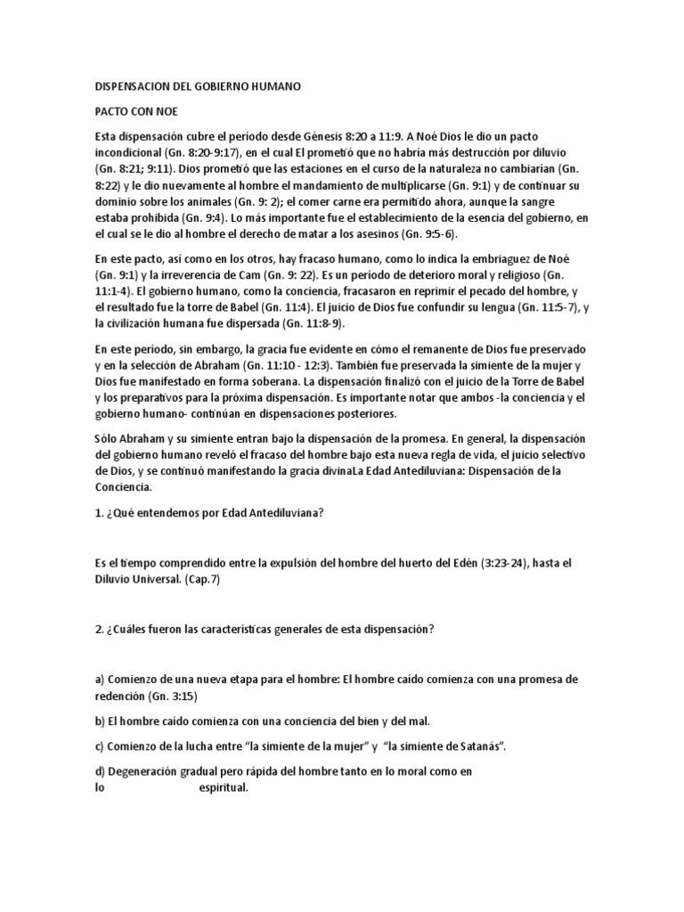 Dispensacion Del Gobierno Humano | PDF | Caín y Abel | Cristianismo