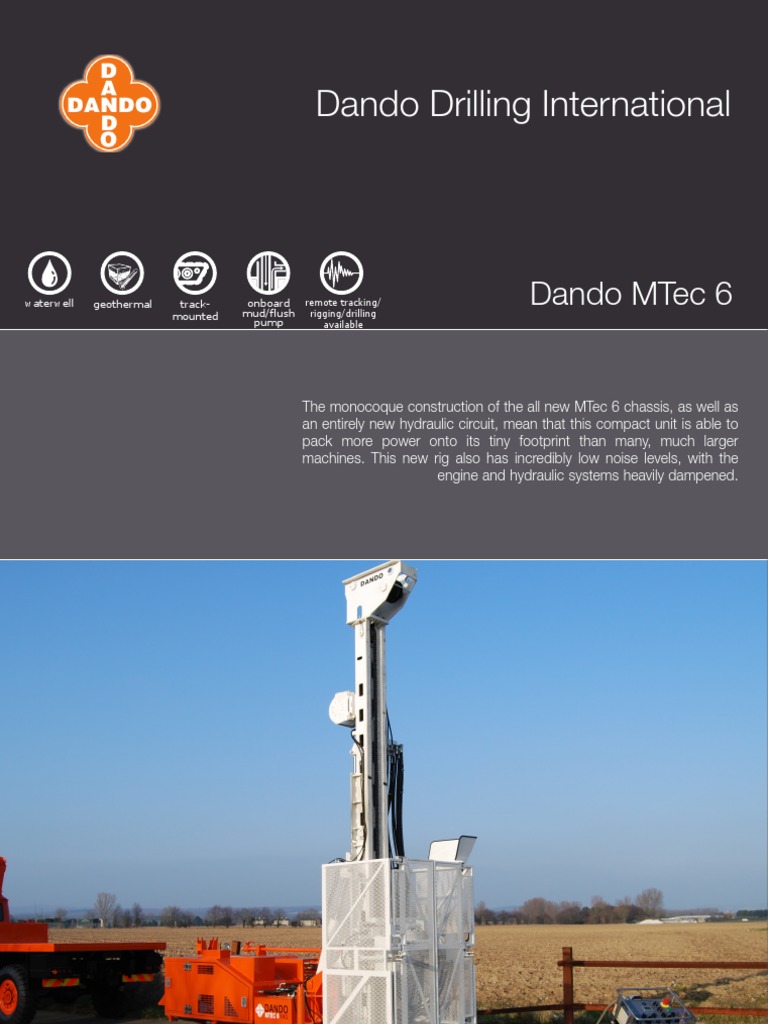 Dando MTec 6 Rotary Drill Rig Overview | PDF