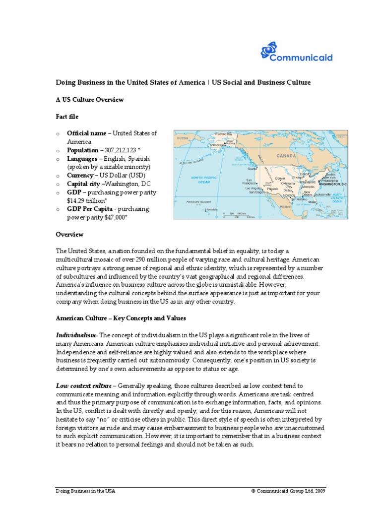 American Culture | PDF | Culture Of The United States | The United States