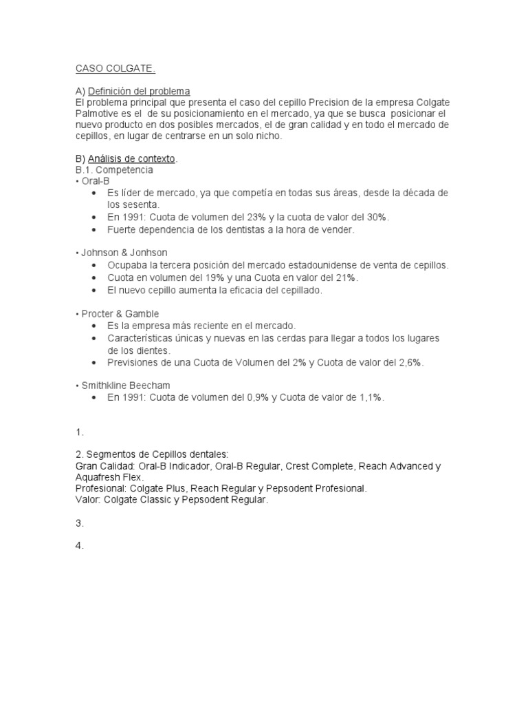Caso Colgate | PDF