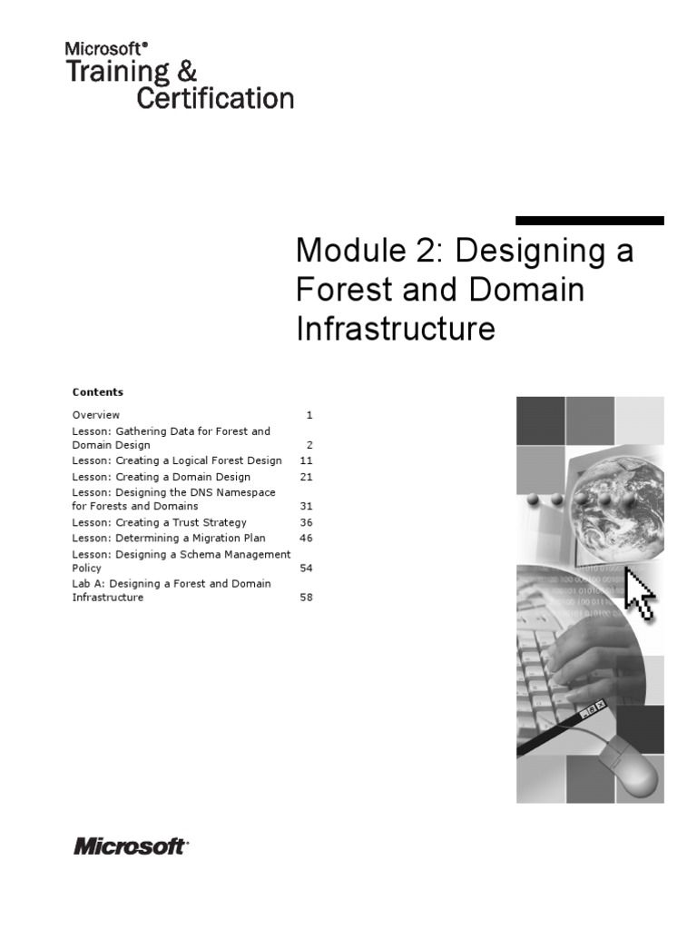 Module 2: Designing A Forest and Domain Infrastructure | PDF | Active Directory | Windows 2000