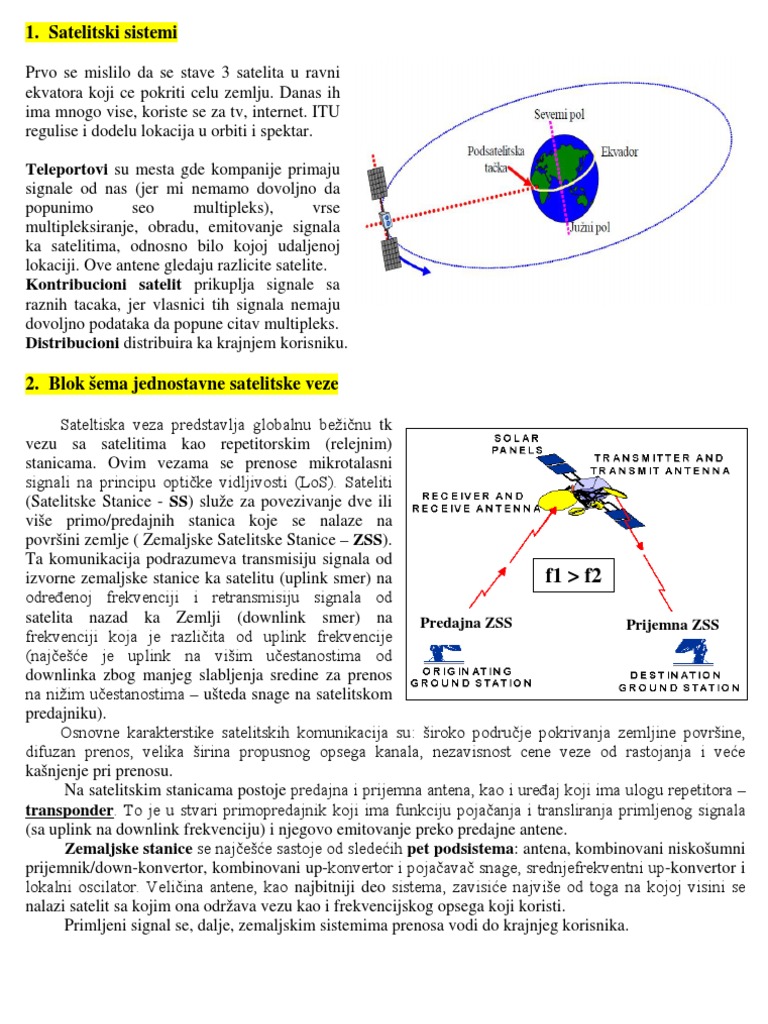 Telekomunikacioni sistemi - Satelitski sistemi