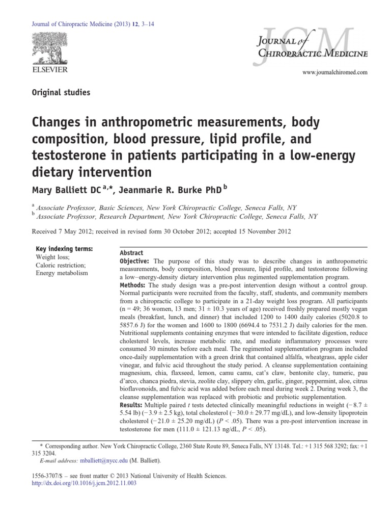 Beachbody Ultimate Reset Clinical Study | PDF | Weight Management | Dieting