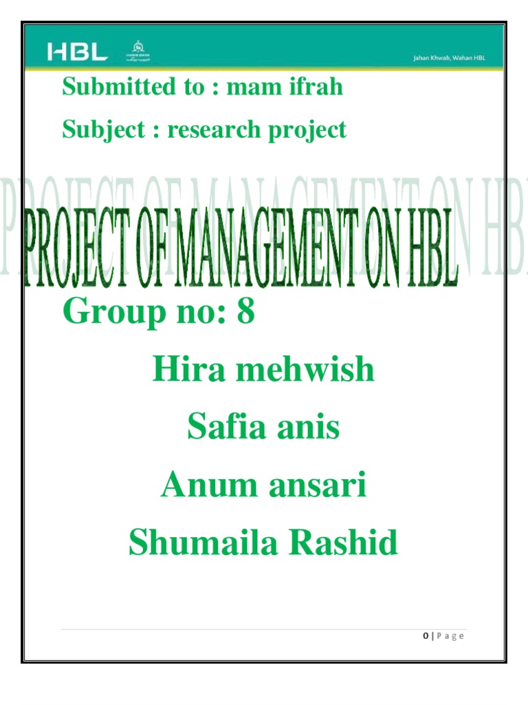 HBL REPORT Most Final | PDF | Strategic Management | Employment
