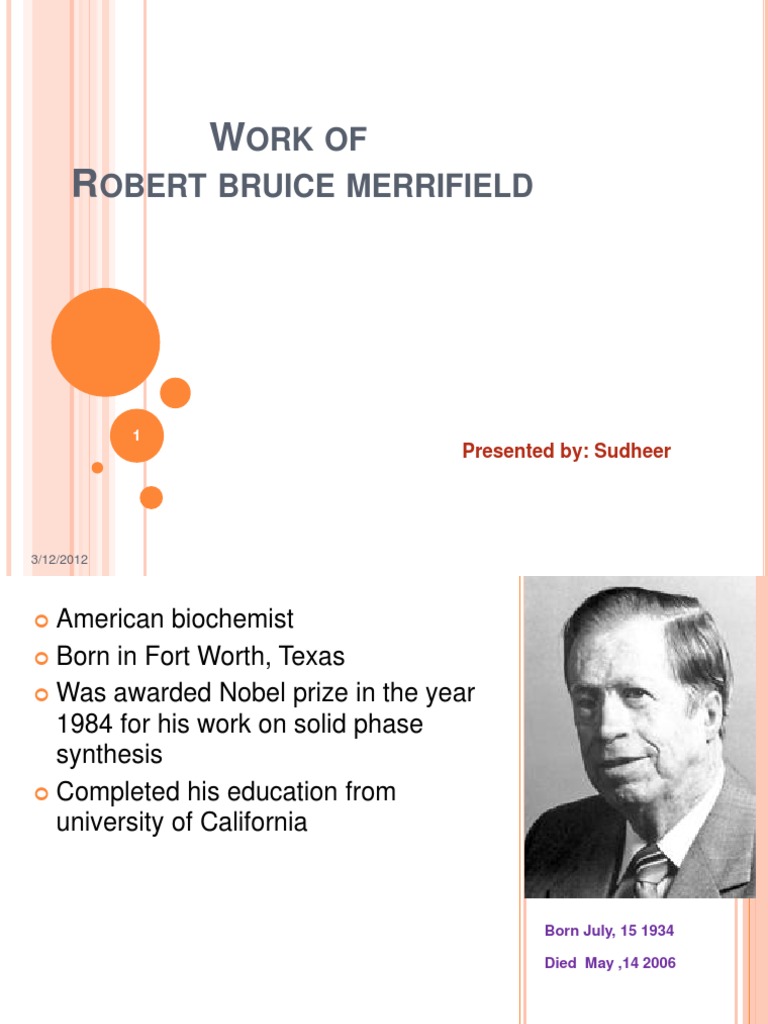 Work of Robert Bruce MerriField | PDF | Resin | Polymers