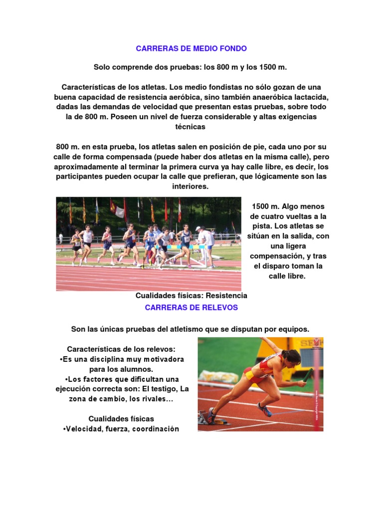 Características de Carreras de Medio Fondo | PDF | Deportes ...