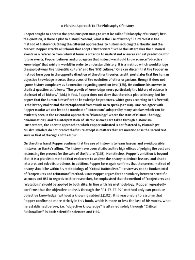 A Pluralist Approach To The Philosophy of History | PDF | Karl Popper ...