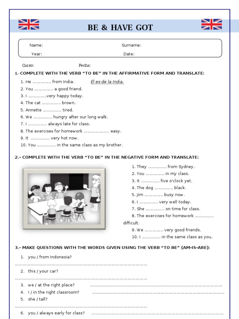 BE - HAVE GOT | Rules | Languages