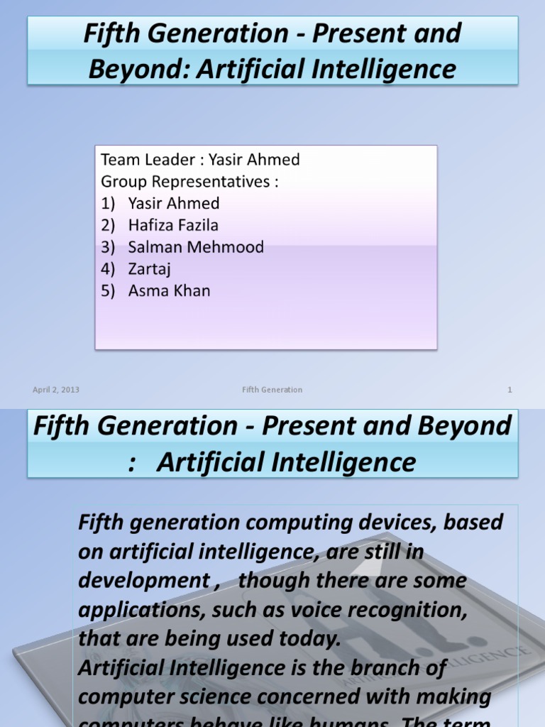 Fifth Generation - Present and Beyond:Artificial Intelligence Advance Version | Artificial ...