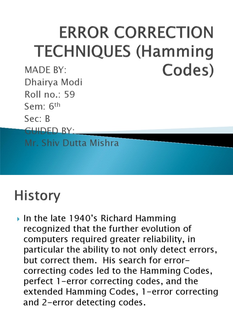 Hamming Code | PDF | Theory Of Computation | Areas Of Computer Science