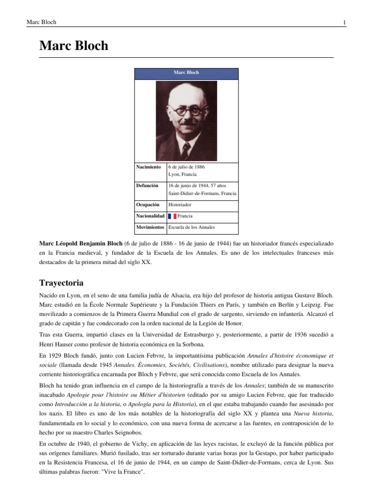 Marc Bloch | PDF | Metodología de las ciencias sociales | Movimientos ...