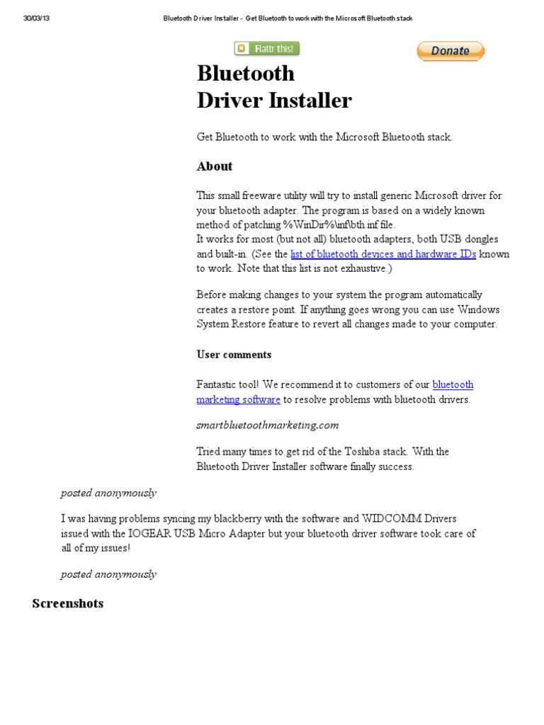 Bluetooth Driver Installer - Get Bluetooth To Work With The Microsoft ...