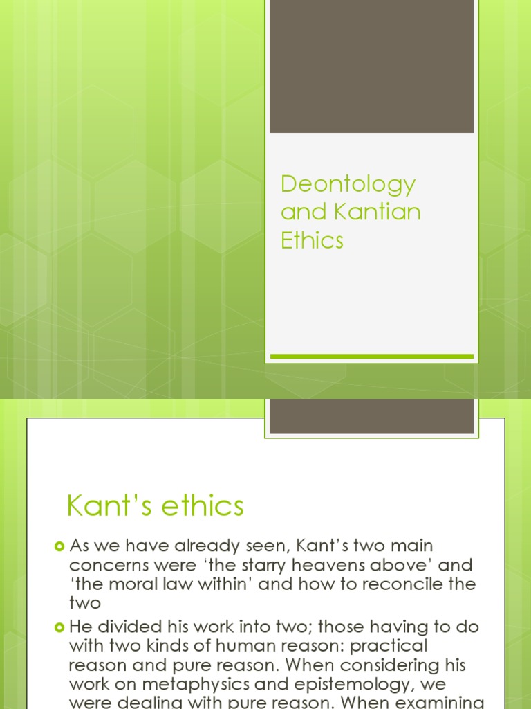 Deontology and Kantian Ethics | PDF | Immanuel Kant | Reason