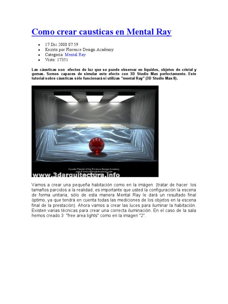 Como Crear Causticas en Mental Ray | PDF | Gráficos de computadora 3 D ...