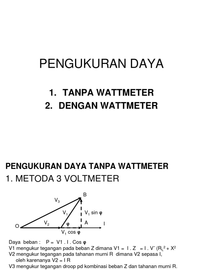 Metode Pengukuran Daya Listrik | PDF