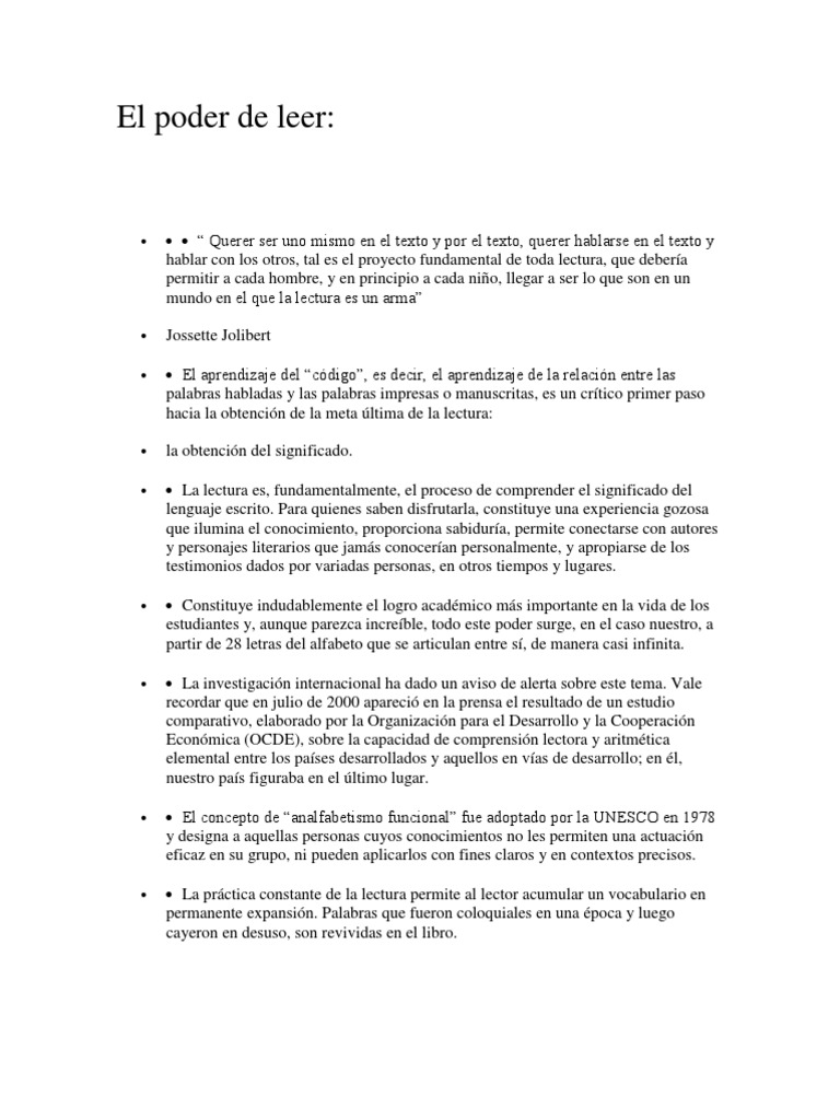 El Poder de Leer | PDF | Lectura (proceso) | Aprendizaje
