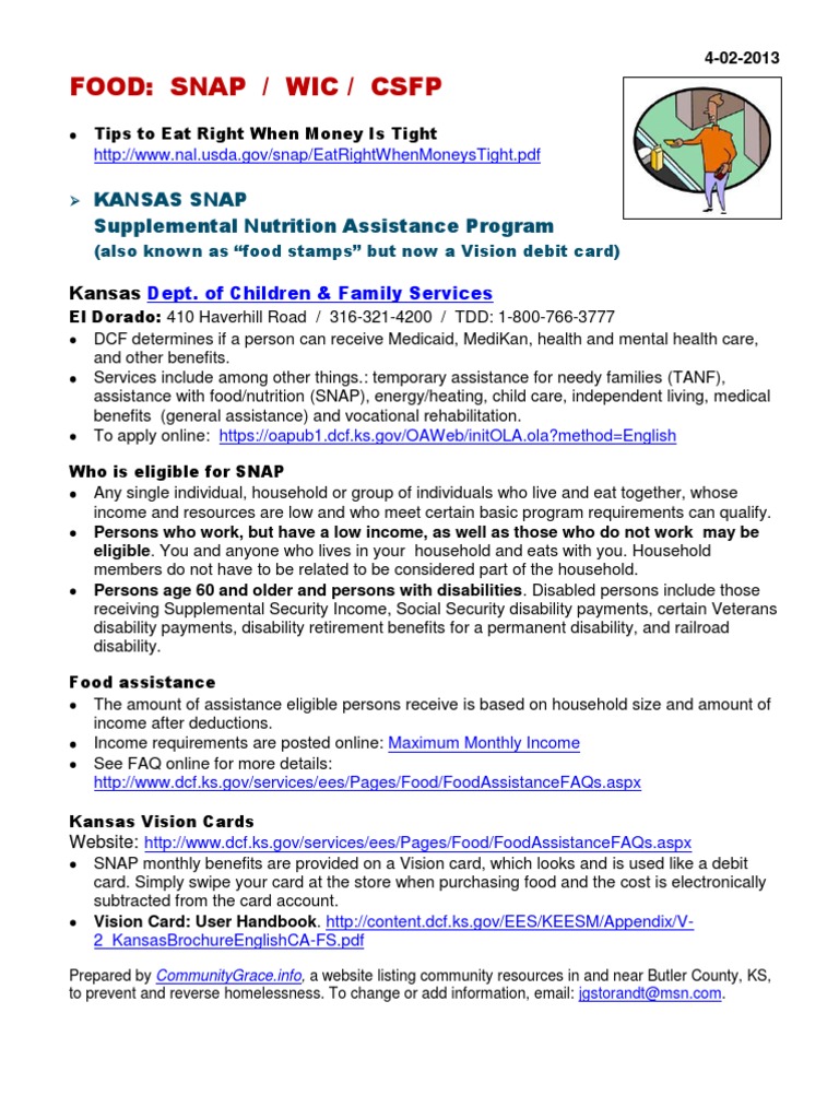 Kansas Food Assistance Programs Guide | PDF | Supplemental Nutrition ...
